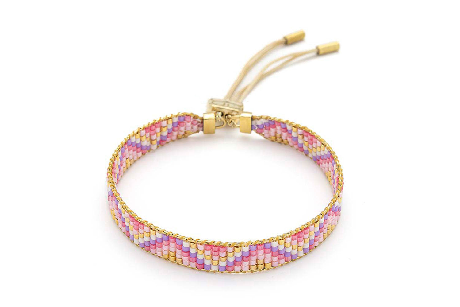 Claudia Pink & Gold Friendship Bracelet | Boho Betty