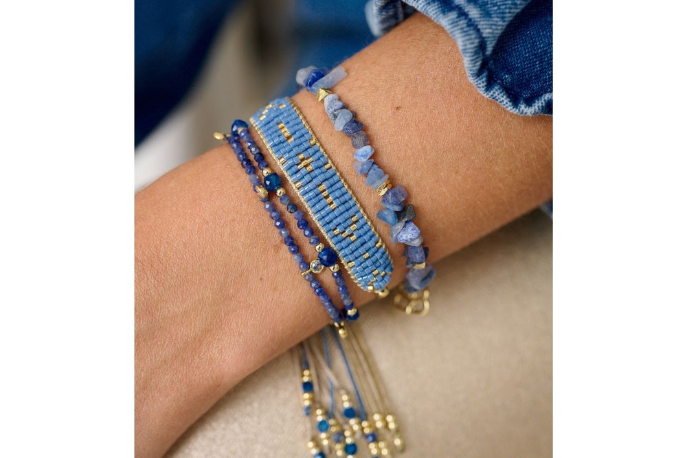 Sana Gold & Blue Aventurine Crystal Bracelet