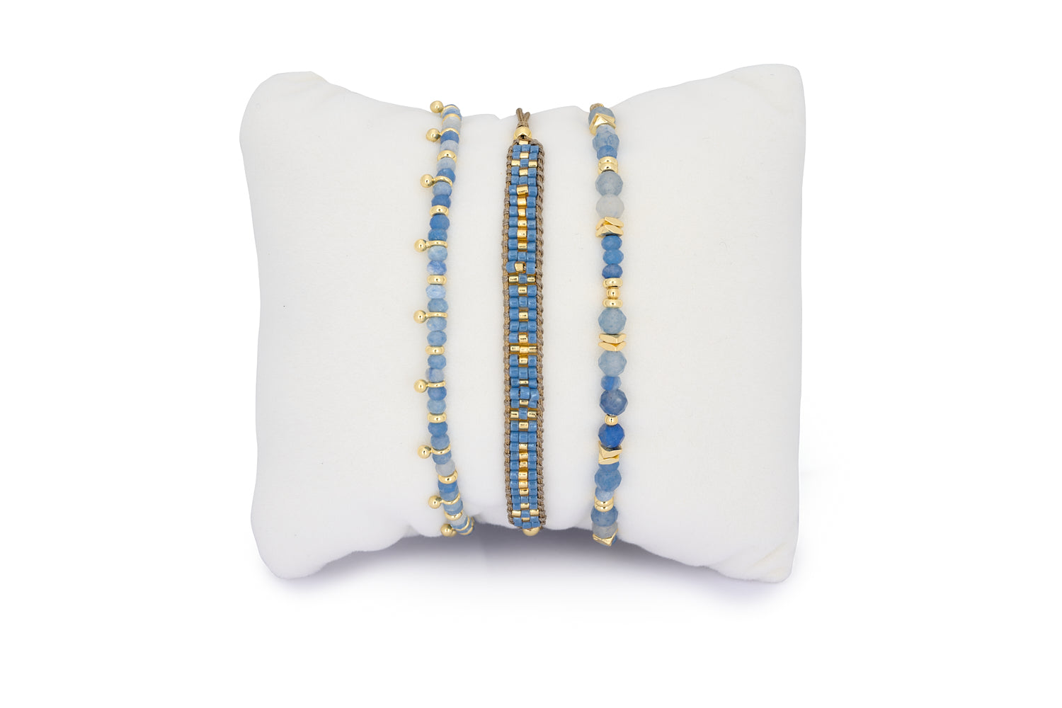 Abaco Blue Aventurine & Gold Bracelet Stack | Boho Betty