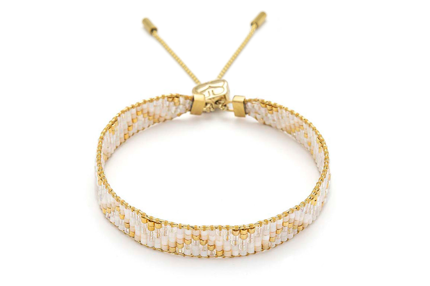 Claudia White & Gold Friendship Bracelet | Boho Betty