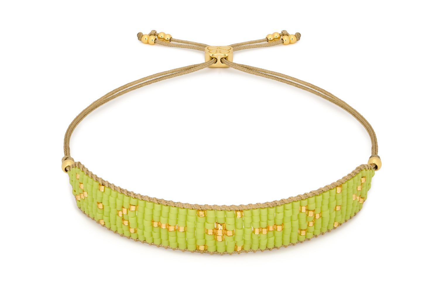 Grace Gold & Lime Beaded Friendship Bracelet | Boho Betty