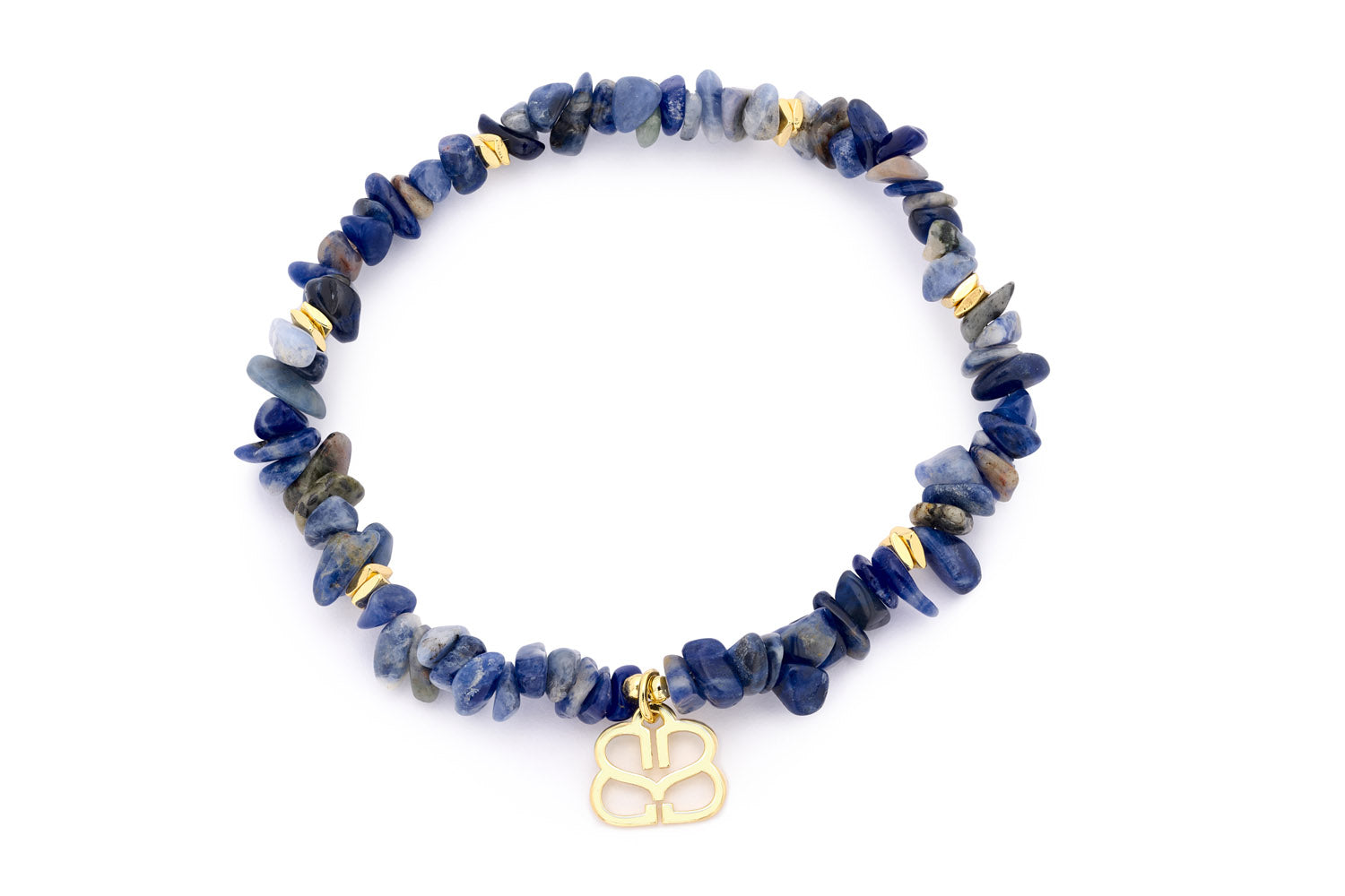 Sana Gold Beaded Sodalite Crystal Bracelet | Boho Betty