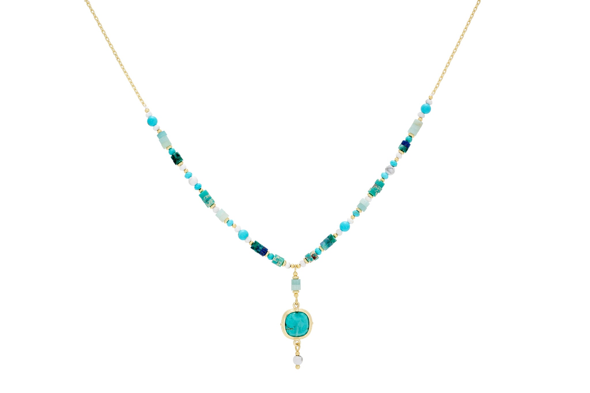 Metis Turquoise Beaded Pendant Necklace