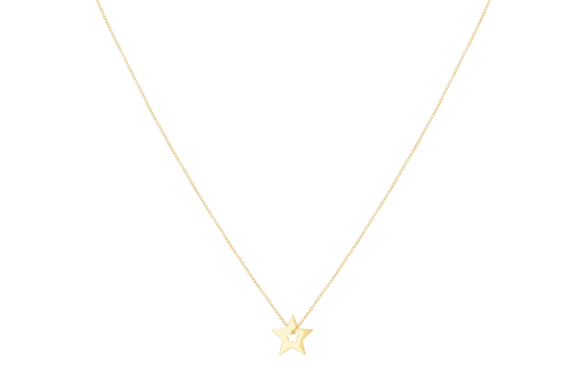 Blitz Hollow Gold Star Necklace | Boho Betty