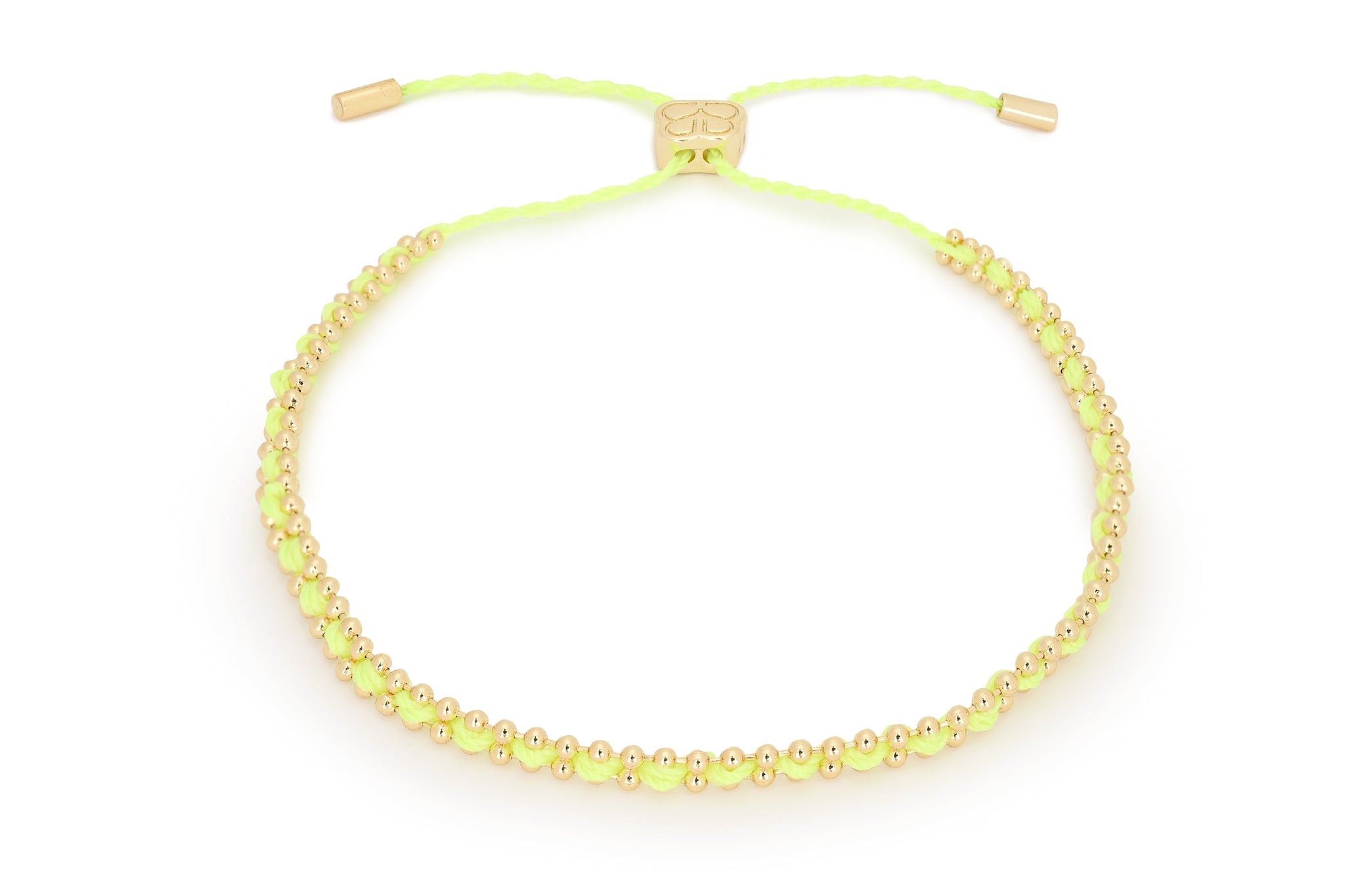 Braid Neon Yellow & Gold Bracelet | Boho Betty Jewellery